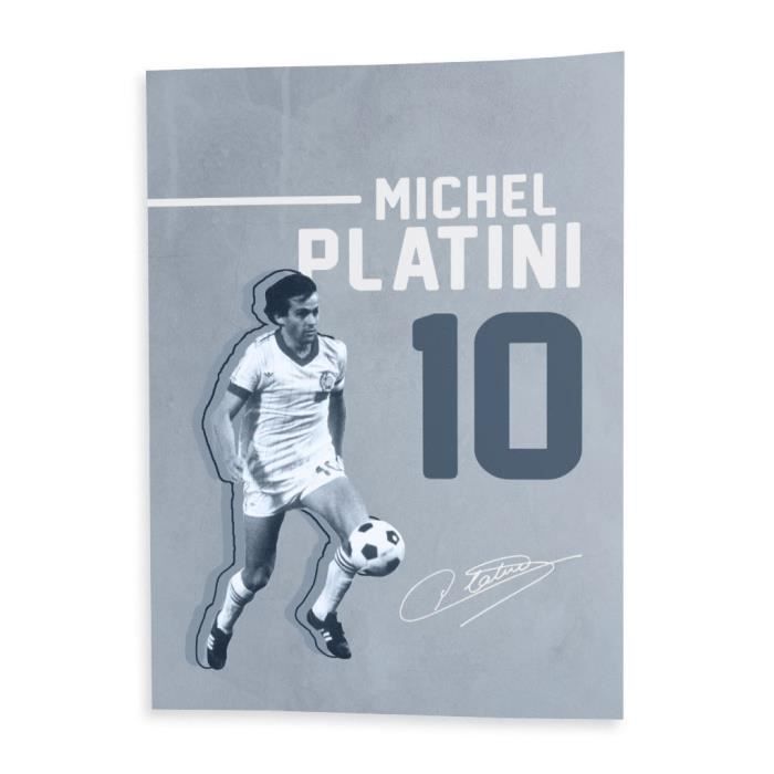 Poster poster michel platini 10 vintage footballer foot star 91cm x ...