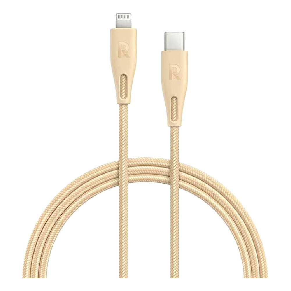 Ravpower type-c to lightning nylon cable - 2m - gold price in Saudi ...